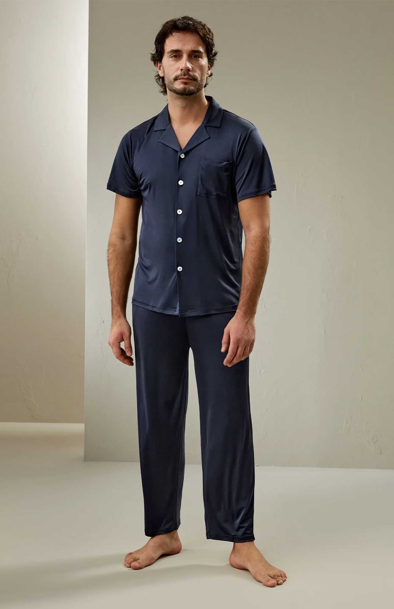 Sapphire Voyager | Navy Satin Set for men | Luxurious satin Navy Blue ...