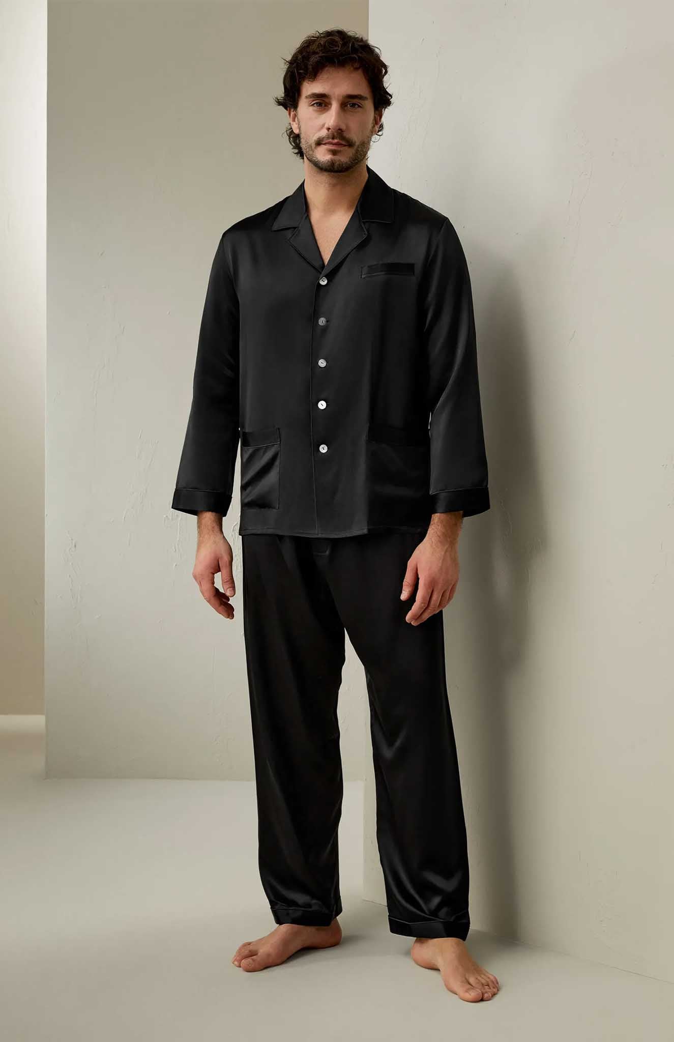 Sapphire Dream | Dark Blue Satin Loungewear Set for men | Luxurious ...