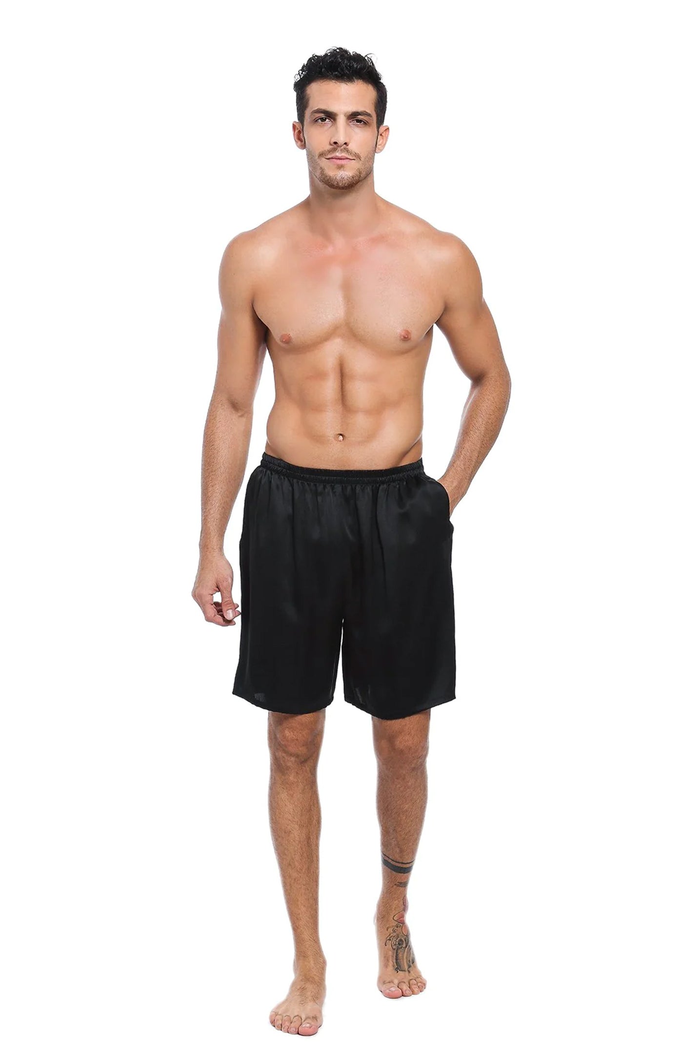 Buy Men Black Diamond Satin Touch Comfort Boxers Online | Luxeliv